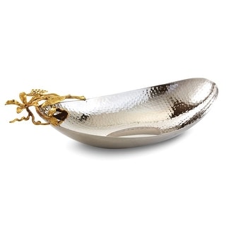 Curata Hammered Stainless Steel with Golden Butterfly Garden Trim Boat ...