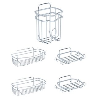 Bath Bliss 5 Piece Adhesive Shower Caddy Organizer in Chrome - Bed Bath ...