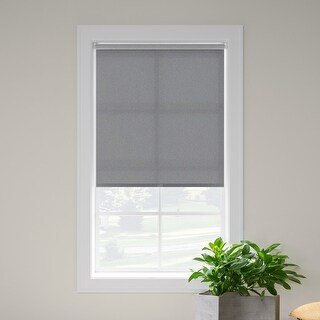 Slate Reflective UV Solar Screen Roller Shade Cordless 74 in. L (Custom ...