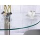 Round Dining table 36'' with metal pedestal and glass top - Glass ...