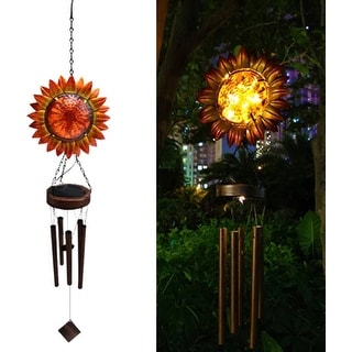 Solar Wind Chimes,Sunflower Solar Lights Outdoor Garden Decorative ...