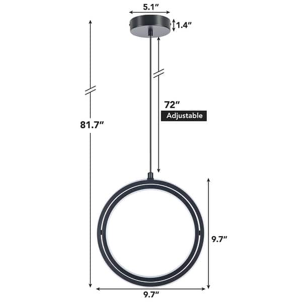 Edwin Modern LED Pendant Light Black Ceiling Light Contemporary ...