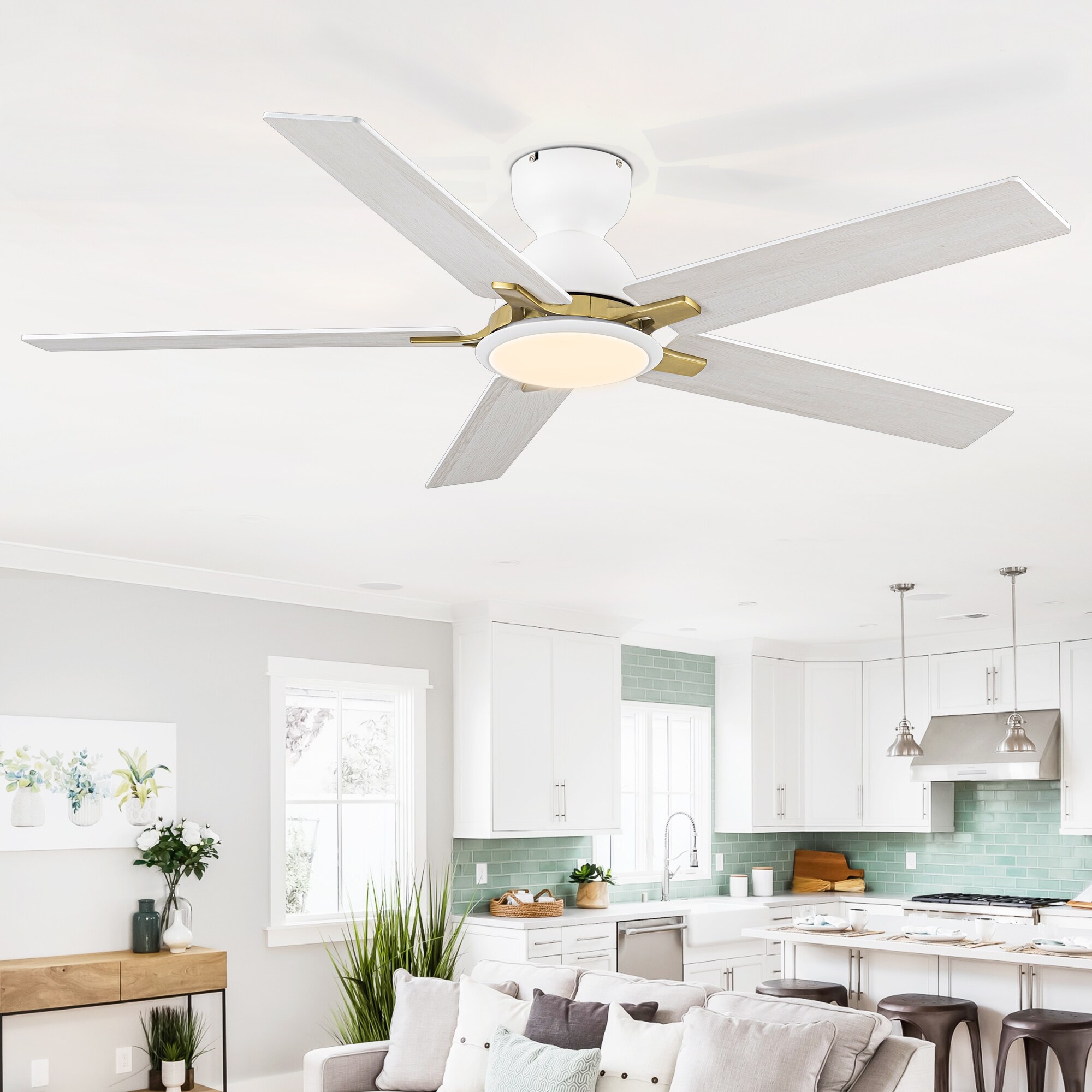 White Flush Mount Indoor Ceiling Fans - Bed Bath & Beyond