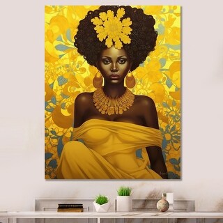 Designart "Orisha Oshun African Goddess In Yellow I" African American ...