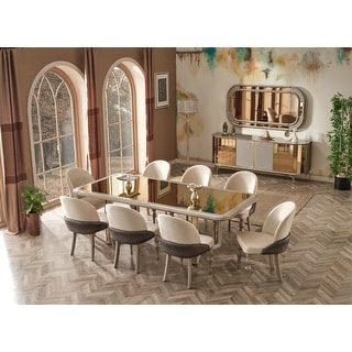 Mess Modern Dining Room Table, 6 Dining Room Chairs And Buffet With ...