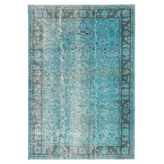 ECARPETGALLERY Hand-knotted Color Transition Turquoise Wool Rug - 4'6 x ...