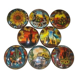 Set of 8 Desert Sunflowers Wood Cabinet Knobs - 1.5" Wide - Bed Bath ...