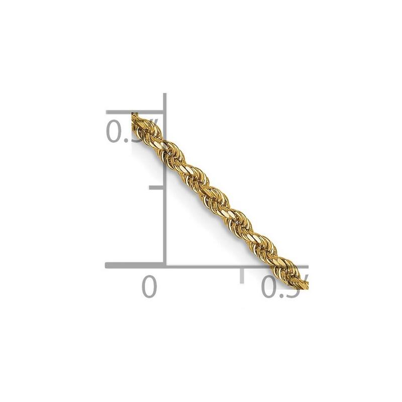 Curata 10k Yellow Gold Solid 1.75mm Diamond-cut Light Rope Chain ...