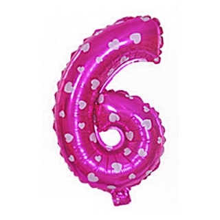 16" Fuchsia Foil Number 6 Shape Balloon Helium Party Birthday Wedding ...