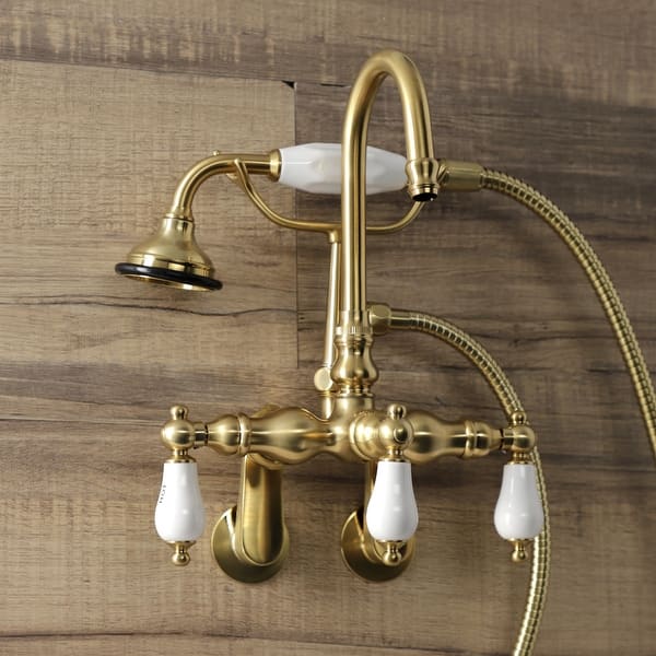 Kingston Brass Aqua Vintage Wall Mount Clawfoot Tub Faucets - Bed Bath ...