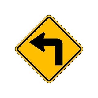 Lyle Left Turn Traffic Sign,12" x 12" W1-1L-12HA - 1 Each - Bed Bath ...