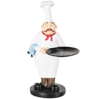 White Polystone Kitchen Decorative Chef Decorative Sculpture - Bed Bath ...