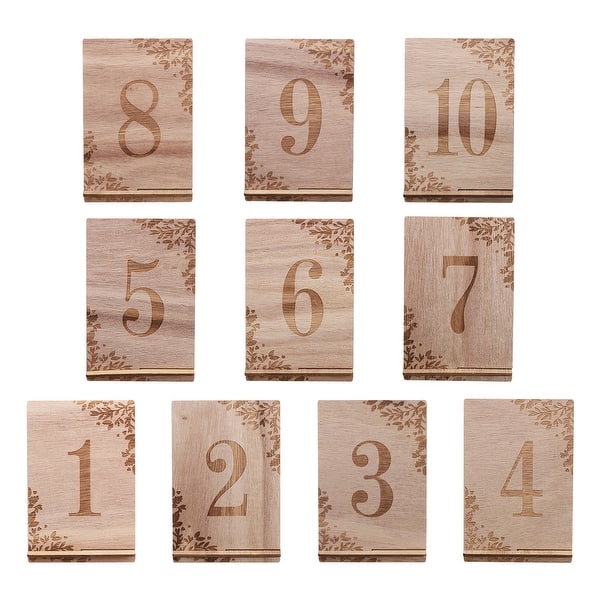 Wood Number Table Sign Holders Place Cards Rustic Wood Stands 1-10 for ...