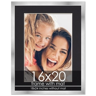 16x20 Frame with Mat - Black 18x24 Frame Wood Made to Display Print or ...