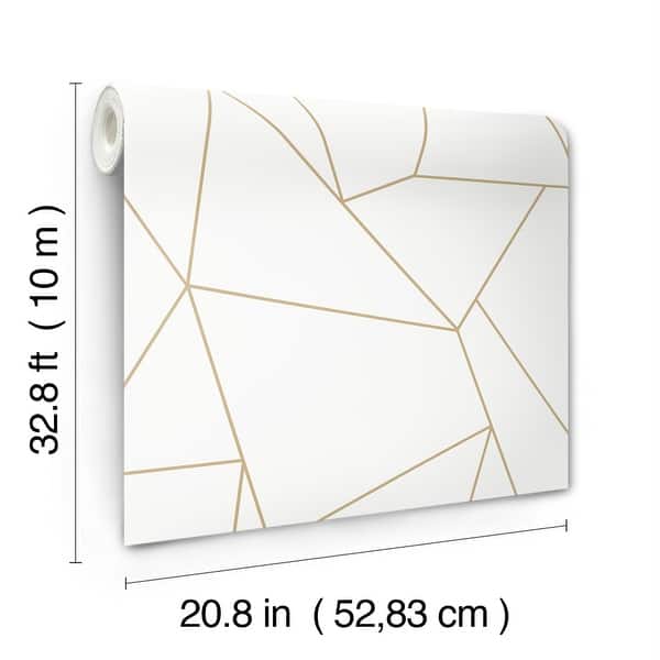 Antonina Vella Nazca White & Gold Wallpaper - Bed Bath & Beyond - 39951595