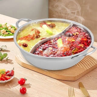Stainless Steel Hot Pot Shabu Pot with Divider - Bed Bath & Beyond ...