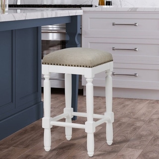 Findley White Counter Stool with Upholstered Seat by Greyson Living ...