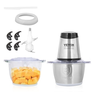 VEVOR Food Processor Electric Meat Grinder with 4-Wing Stainless Steel ...