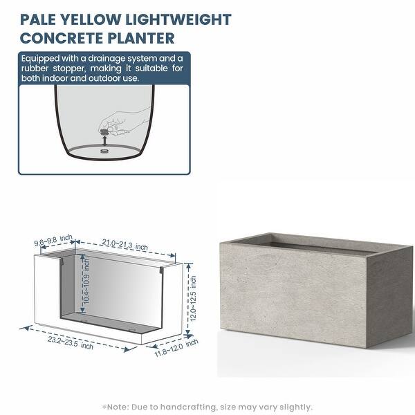 Tall Concrete Rectangle Plant Boxes / Large Indoor and Outdoor Flower ...