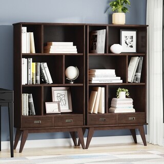 WYNDENHALL Tierney 35 inch Solid Wood 6 Cubbie Bookcase (Set of 2) - 35 ...