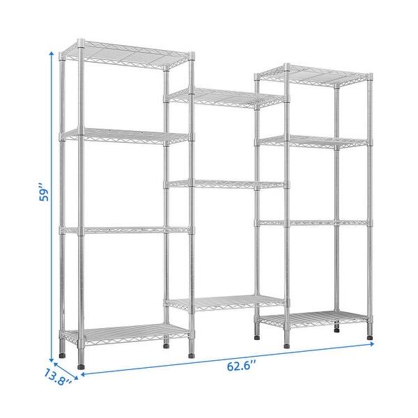 62.9''W Adjustable Storage Shelves NSF Wire Shelving Unit Multiple rows ...