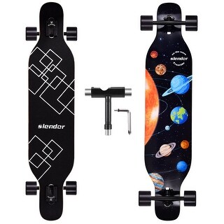 42 in. Planet Longboard Skateboard Drop Through Deck Complete Maple ...