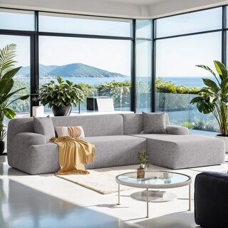 L-Shape Modular Sectional Sofa with High Density Foam & Anti-Wrinkle ...