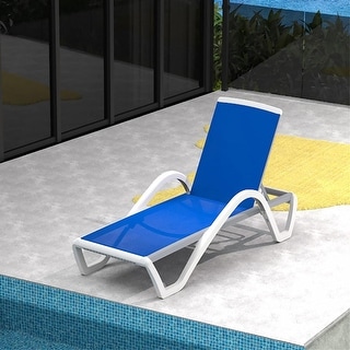 Patio Chaise Lounge Adjustable Backrest Rust-resistant Aluminum Pool ...