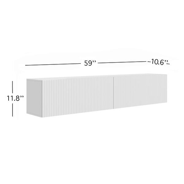 Living Skog Camelia White 59 in. Floating TV Stand Fits TV's up to 65 ...