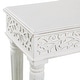 White Wood Intricately Carved Slim Scroll Console Table with Turned ...