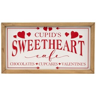 Cupid's Sweetheart Cafe Valentine's Day Framed Wall Sign - 15.75" - Bed ...