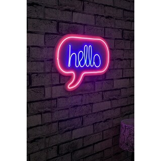 16.5" Novelty Hello Led Neon Sign Wall Décor - 0.8" x 16.5" x 12.2 ...