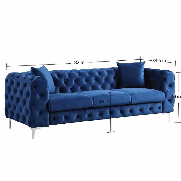 Modern Button Tufted Dutch Velvet Sofa - Bed Bath & Beyond - 33665026