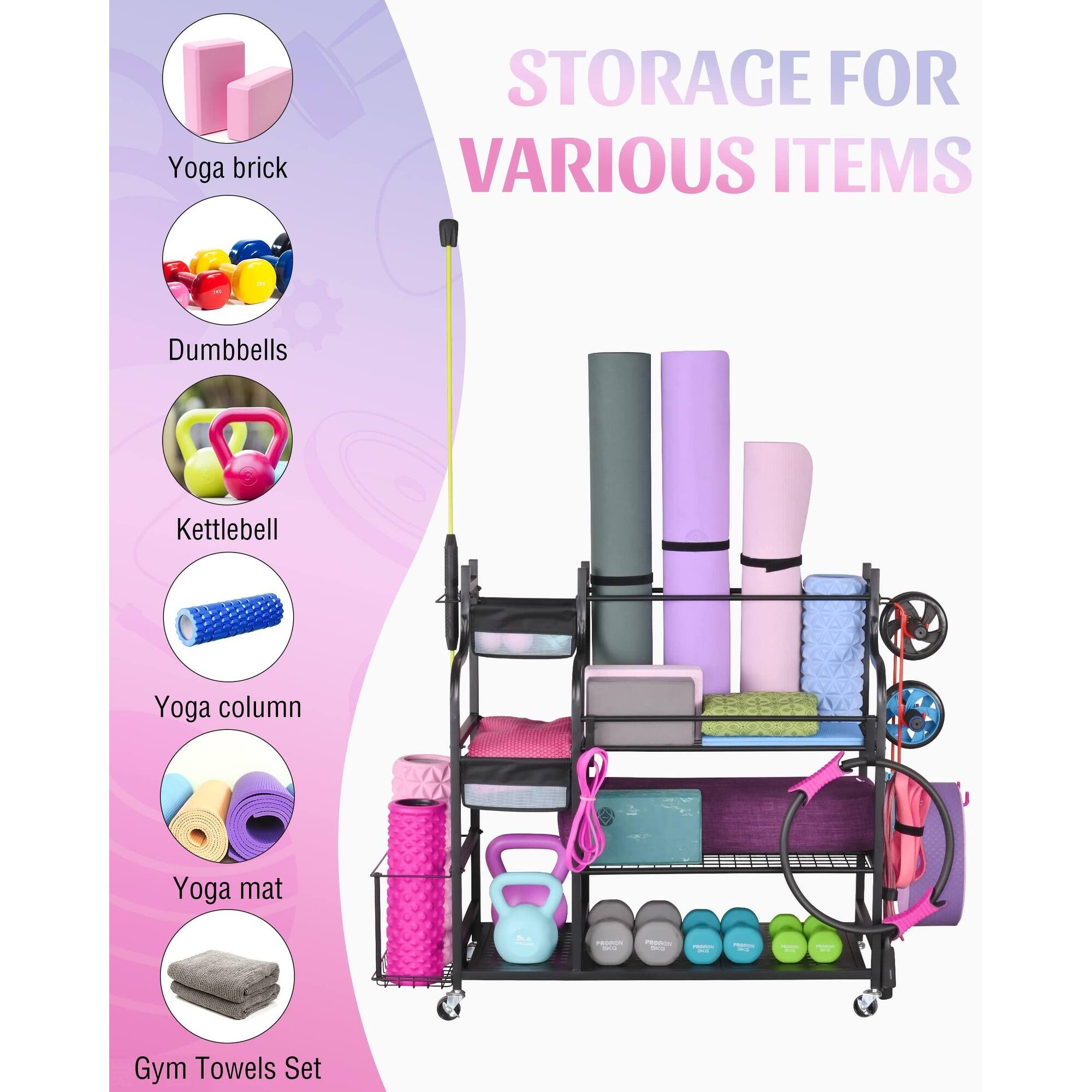 Yoga Mat Storage Racks,Weight Rack for Dumbbells, Home Gym Storage for ...
