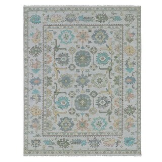 Shahbanu Rugs Cascading White Hand Knotted Oushak Weave and Design Lush ...