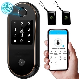 Smart Lock 5 in 1 Fingerprint Bluetooth Deadbolt Keyless Entry Door ...