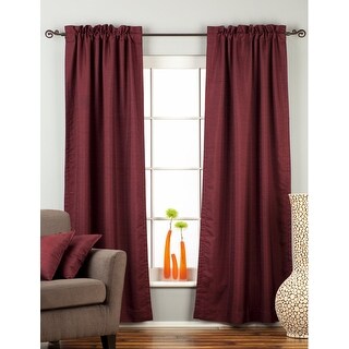 Dark Maroon Rod Pocket Matka Raw Silk Curtain / Drape / Panel - Piece ...
