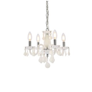 Elegant Lighting V7804D15-WH/RC Rococo 4 Light 15" Wide Crystal - Bed ...