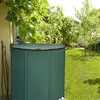 Green 100 Gallon Portable Rain Barrel - 28" x 40.5" (Dia. x H) - Bed ...