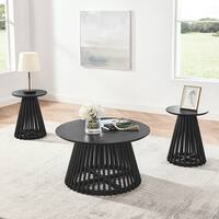 Round Coffee Table, Solid Wood Storage Circle Center Table - On Sale ...