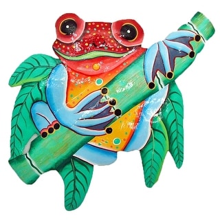 Tropical Bamboo Tree Frog Tiki Decor Haitian Wall Art Decor Red - Bed ...
