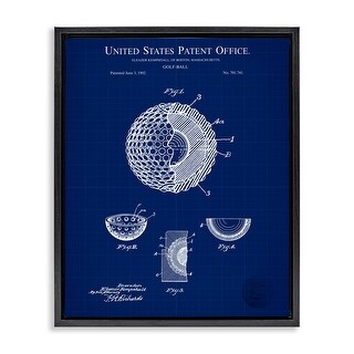 Stupell Golf Ball Blueprint Framed Floater Canvas Wall Art Design By ...