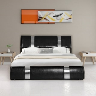 PVC Queen Platform Bed with Hydraulic Storage System - Bed Bath ...