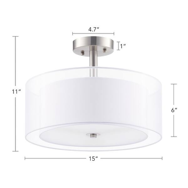 CO-Z 15-inch Mid-Century Modern Semi Flush Mount Ceiling Light Fixture ...