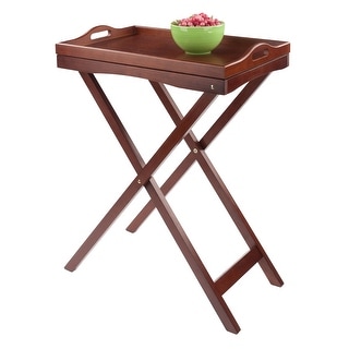 Wood Devon Butler TV Table with Serving Tray, Walnut Finish - Bed Bath & Beyond - 36349520