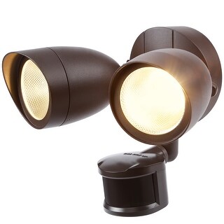 20W Dual-Head Motion-Activated LED Outdoor Security Light - Bed Bath ...