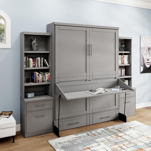 Brentwood Queen Murphy 2-pier Desk Bed - On Sale - Bed Bath & Beyond ...