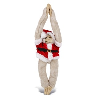 DolliBu Santa Long Arm Hanging White Squirrel Monkey Stuffed Animal ...