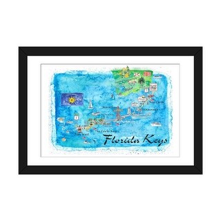 iCanvas "Florida Keys Key West Marathon Key Largo Illustrated Travel ...