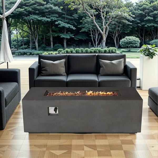 70inch Concrete Large Fire Pit Table - Bed Bath & Beyond - 37783049